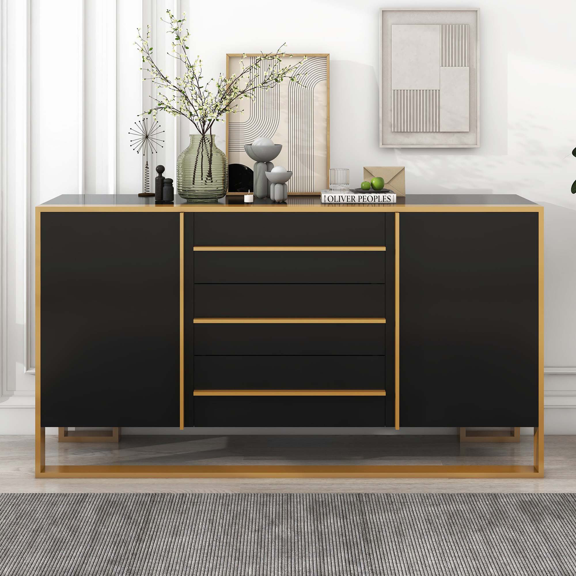 Mercer41 Noblett 59'' Modern dining cabinet,storage credenza,sideboards ...