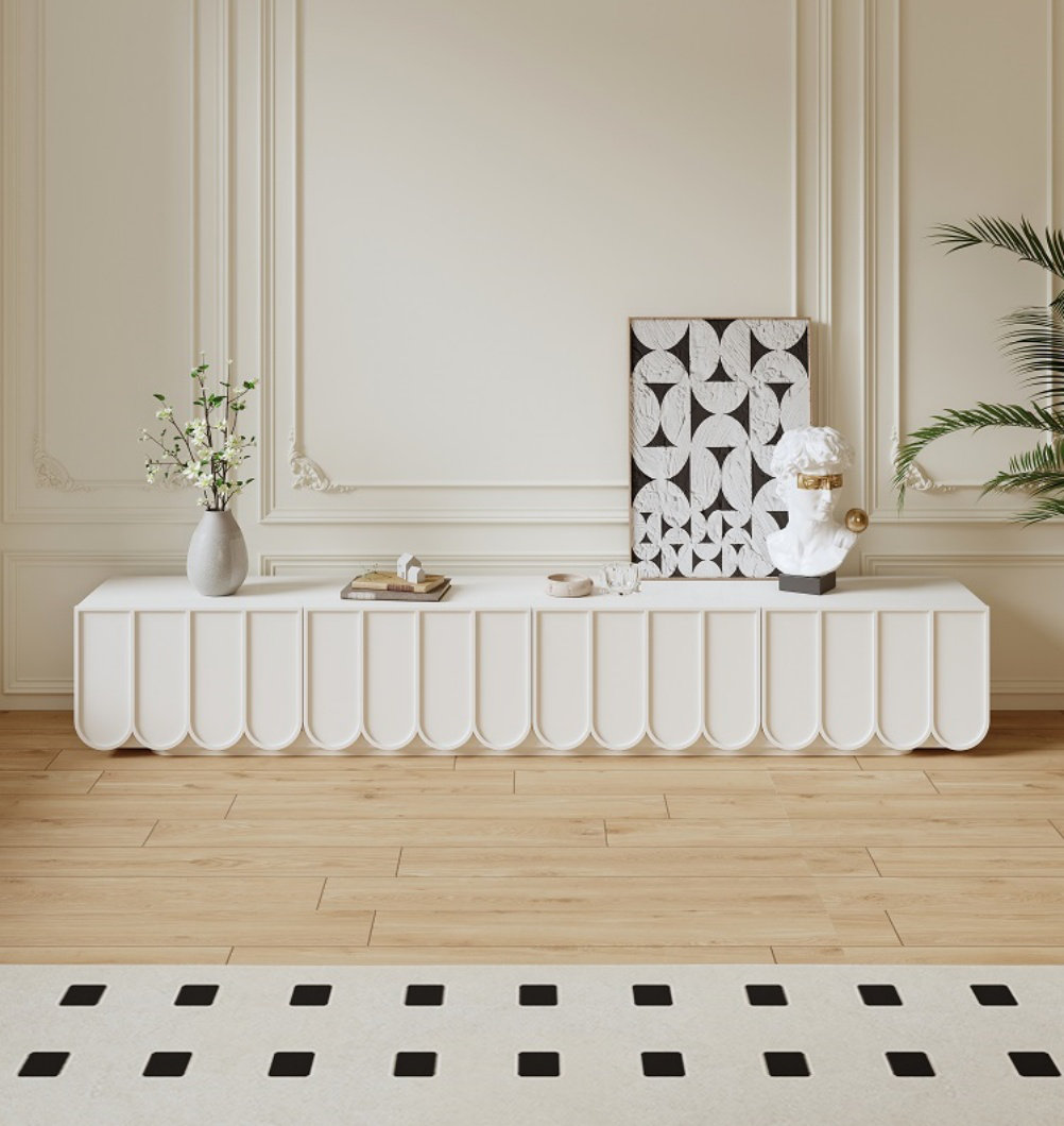 Dream cabinet Simple Creative Cream TV Cabinet 78.7'' W Storage ...