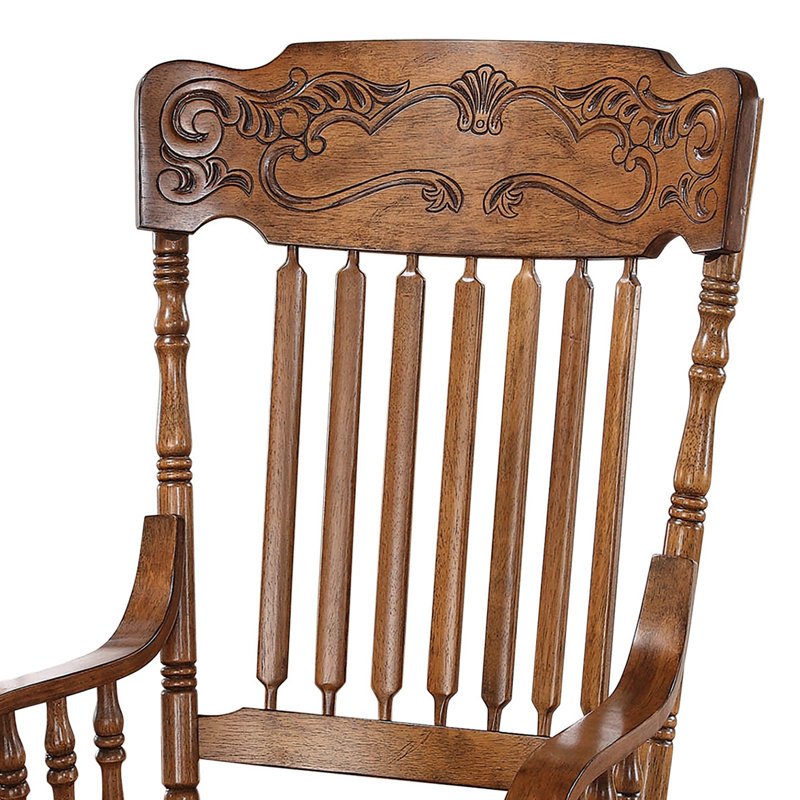 Ophelia & Co. Antique Style Rocking Chair, Warm Brown | Wayfair