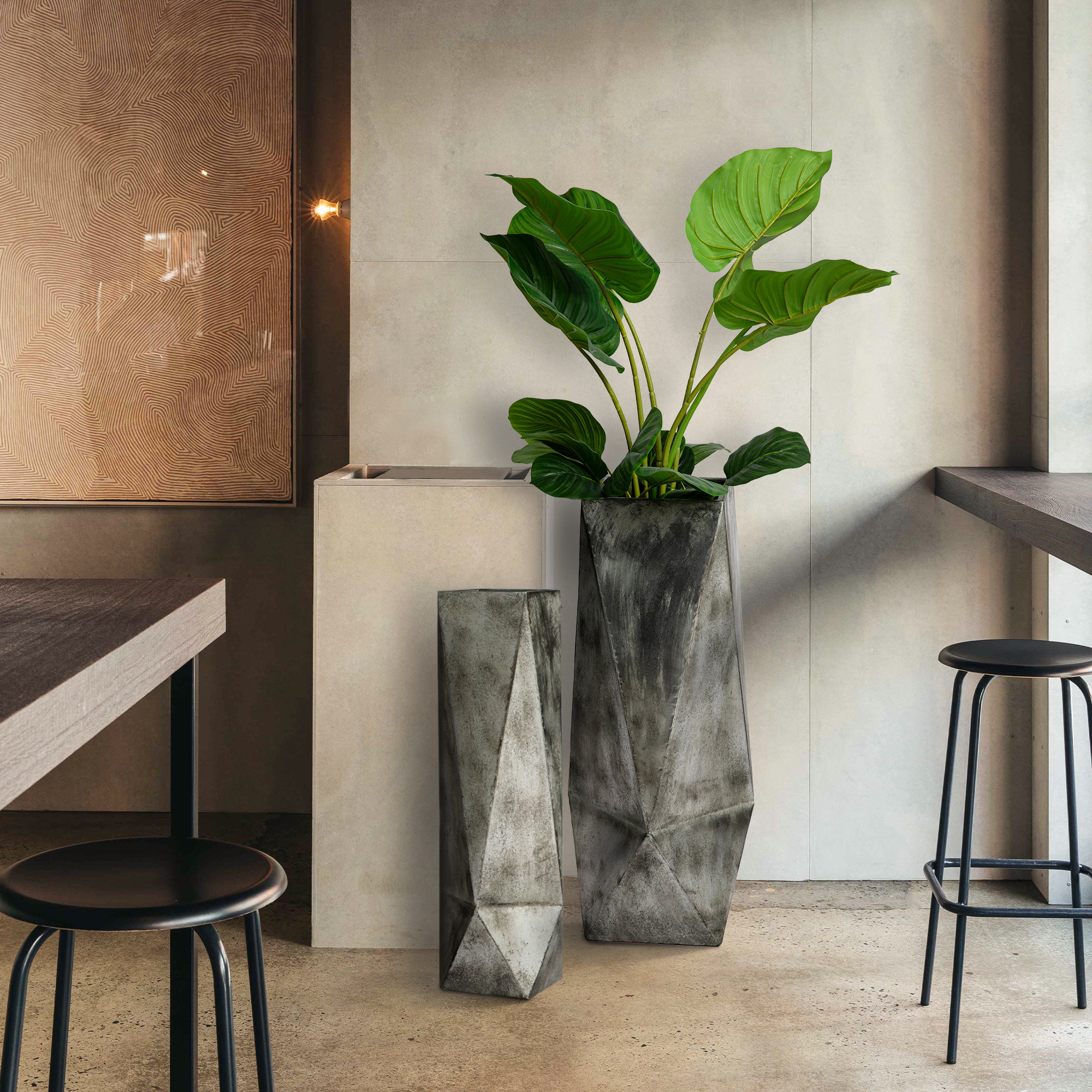 17 Stories Metal Geometric Antique Silver Floor Vases & Reviews | Wayfair