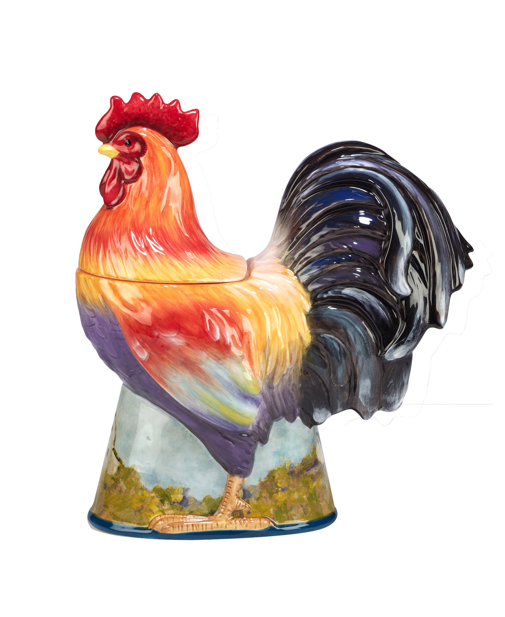 Certified International Rooster Meadow 3-D Roostrer Cookie Jar | Wayfair