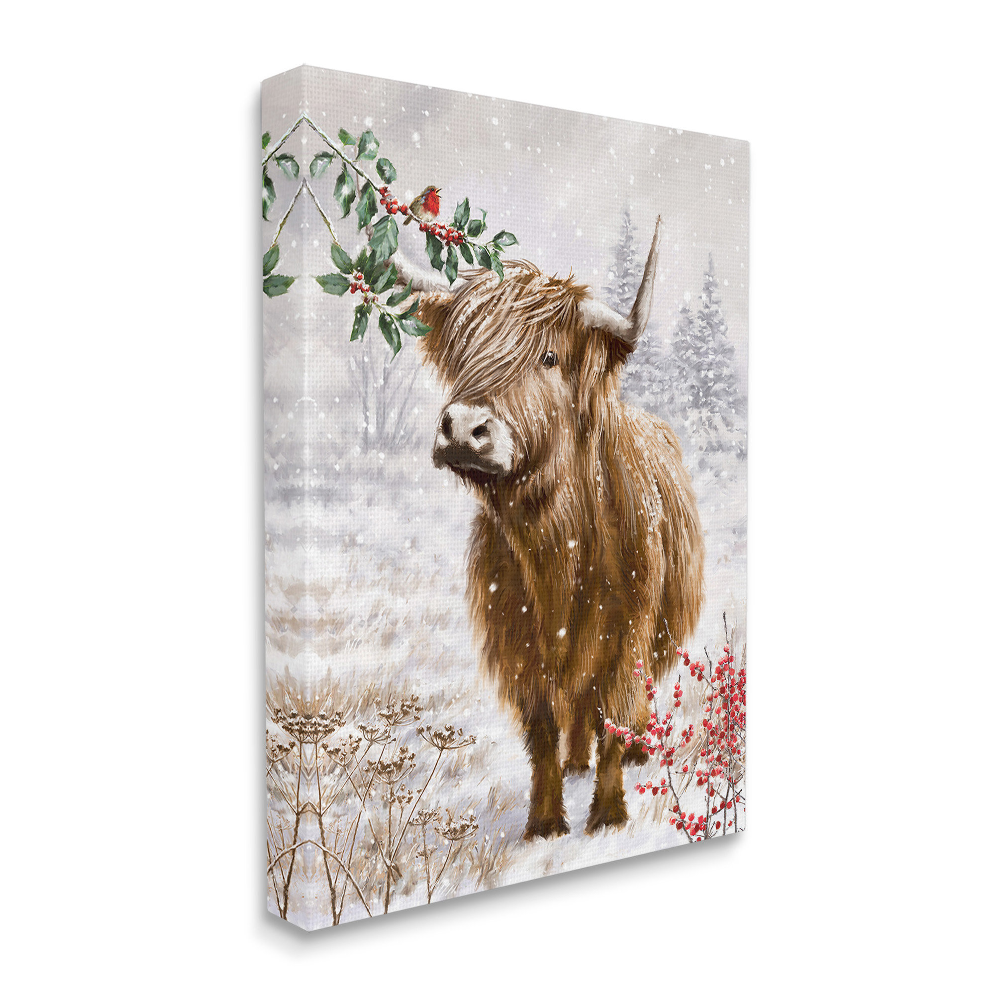 Union Rustic " Cattle With Winter Berries " by Ian Saxton on | Wayfair