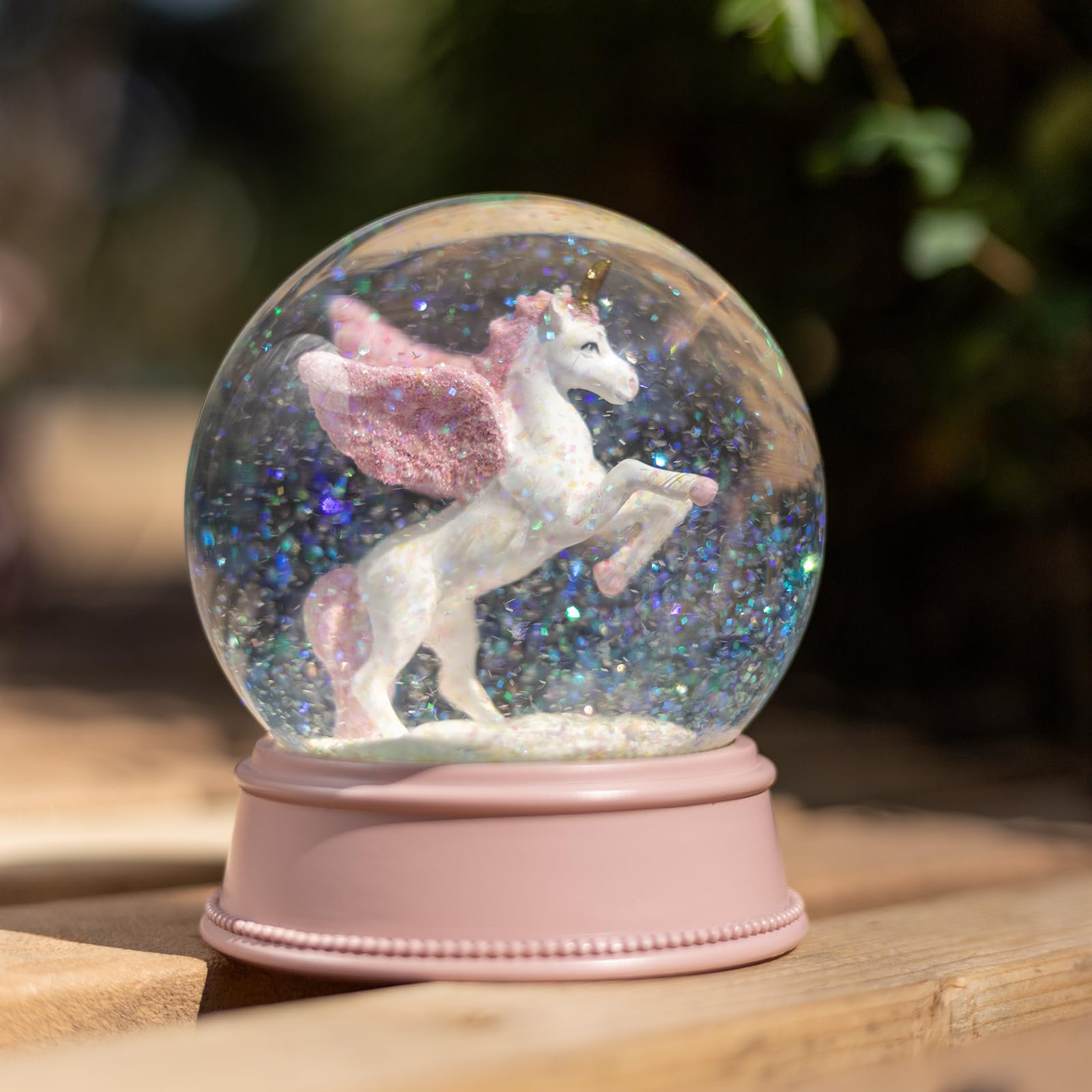 The Holiday Aisle® Snow Globes, Pink Glitter Glass Snowglobe | Wayfair