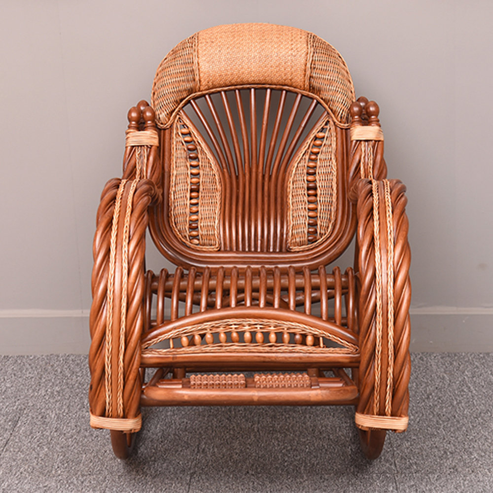 Comfort Zone Furniture.e Natural Rattan Woven Casual Rocking Chair ...
