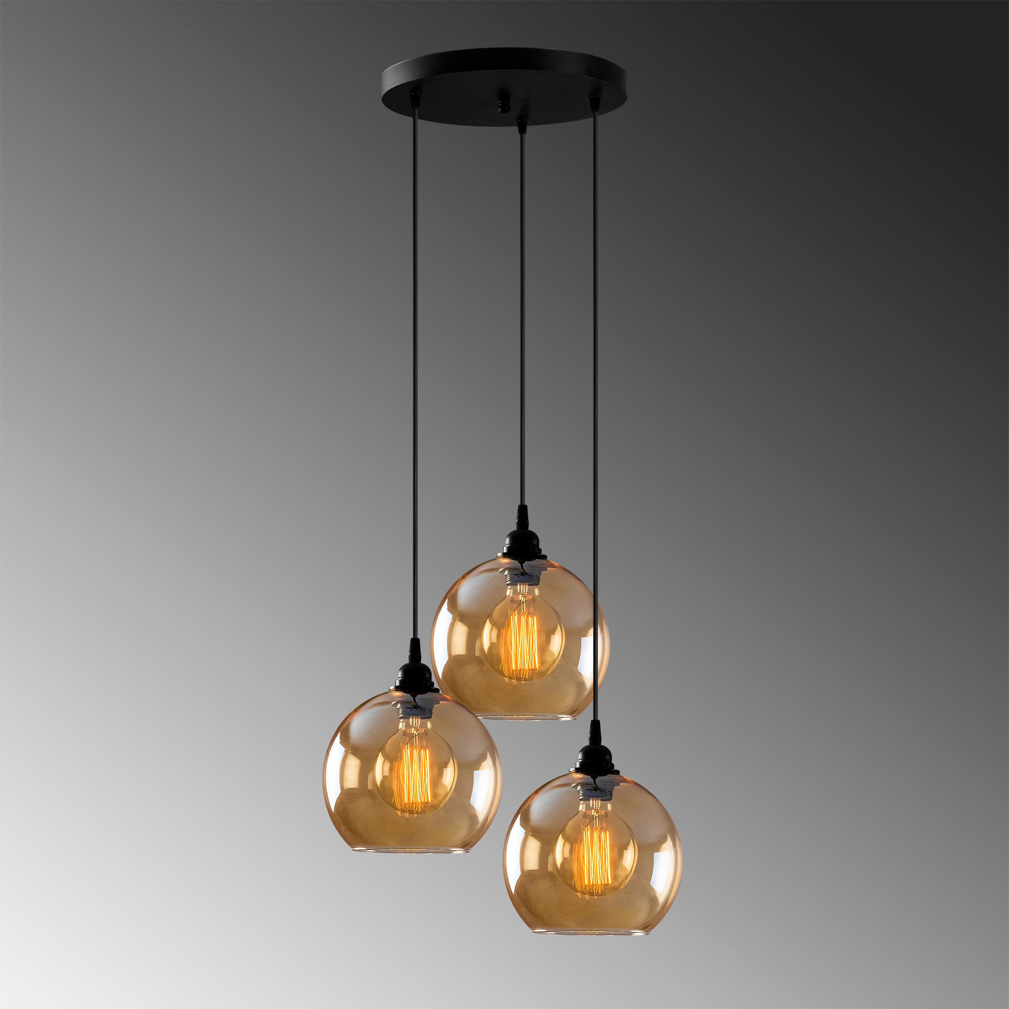 East Urban Home 3 - Light Black Cluster Pendant | Wayfair