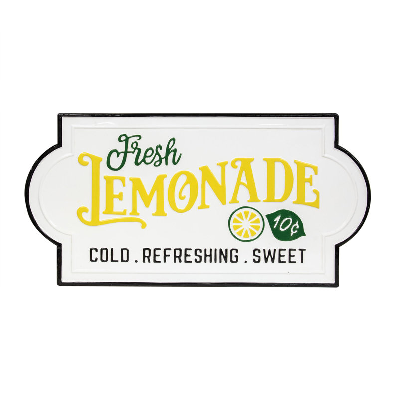 Col House Designs Fresh Lemonade Enamel Sign | Wayfair