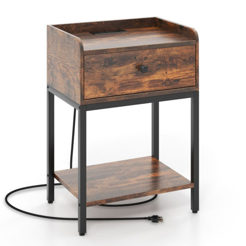 17 Stories Chayson Metal Nightstand | Wayfair