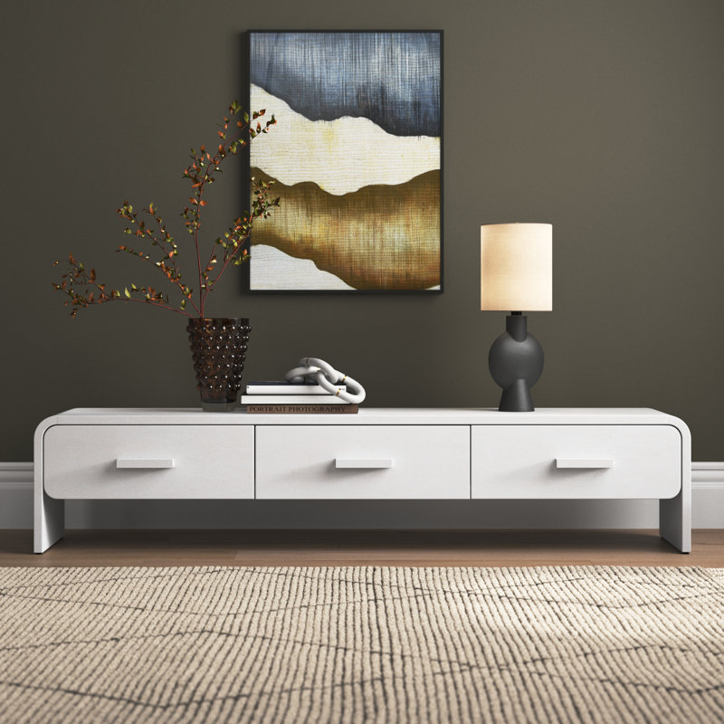 Joss & Main Neutral 71" Solid Wood Modern White Console Table | Wayfair