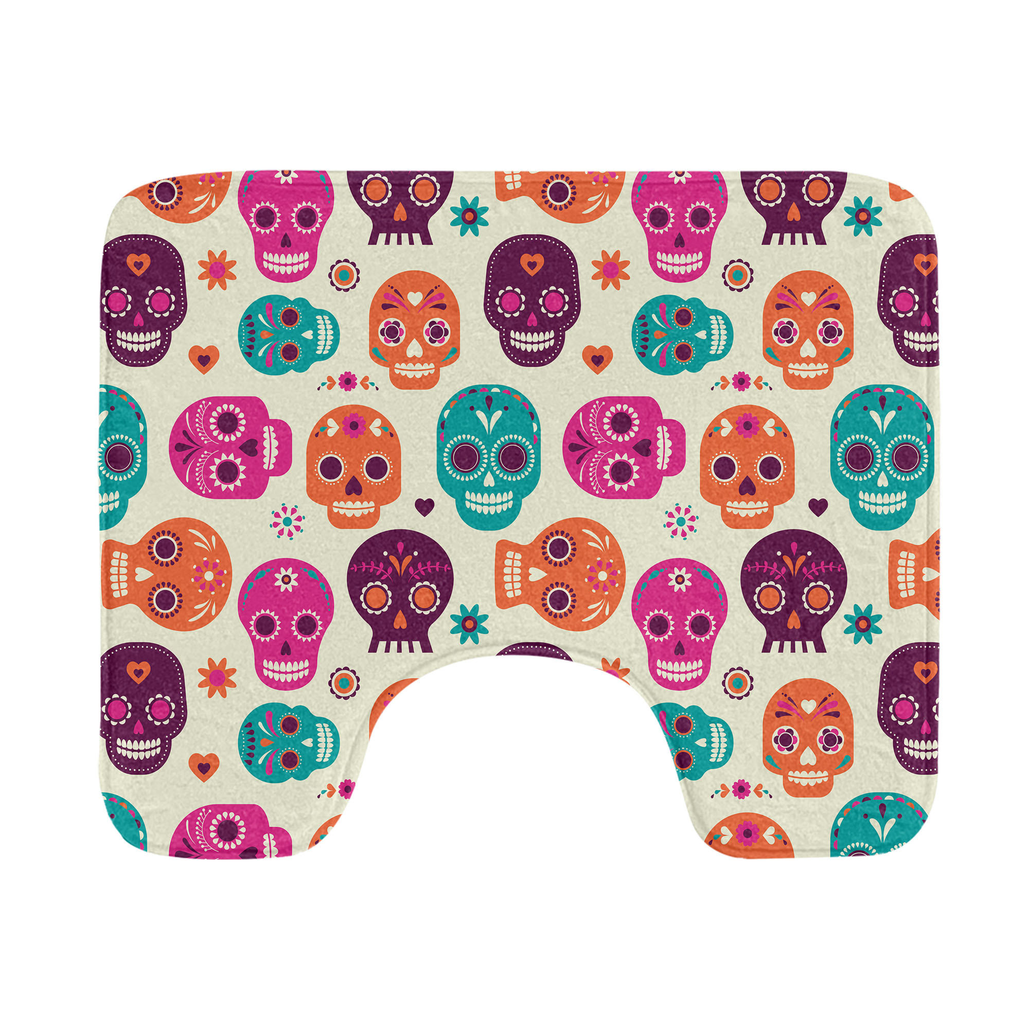 East Urban Home Sugar Skull Toilet Mat U-Shape Bathroom Rug 20 ...