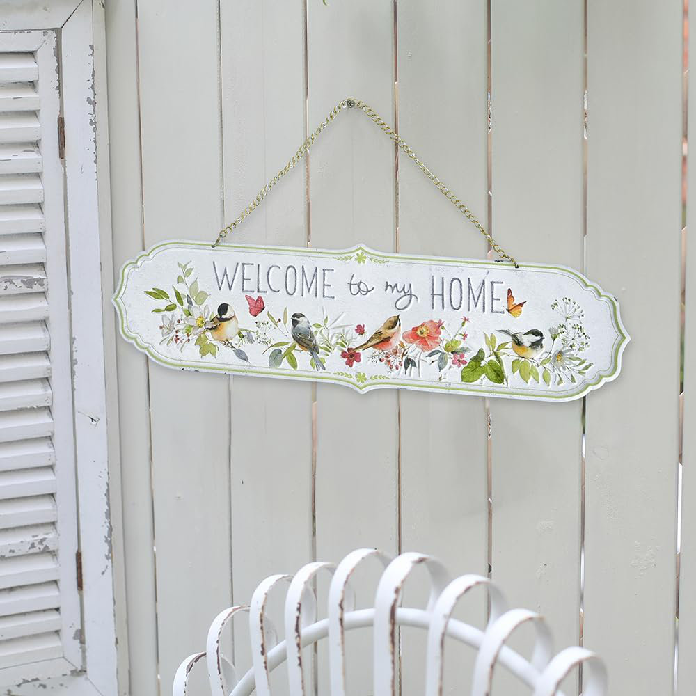 Gracie Oaks Welcome To Our Home Sign Front Door Welcome Sign Metal ...