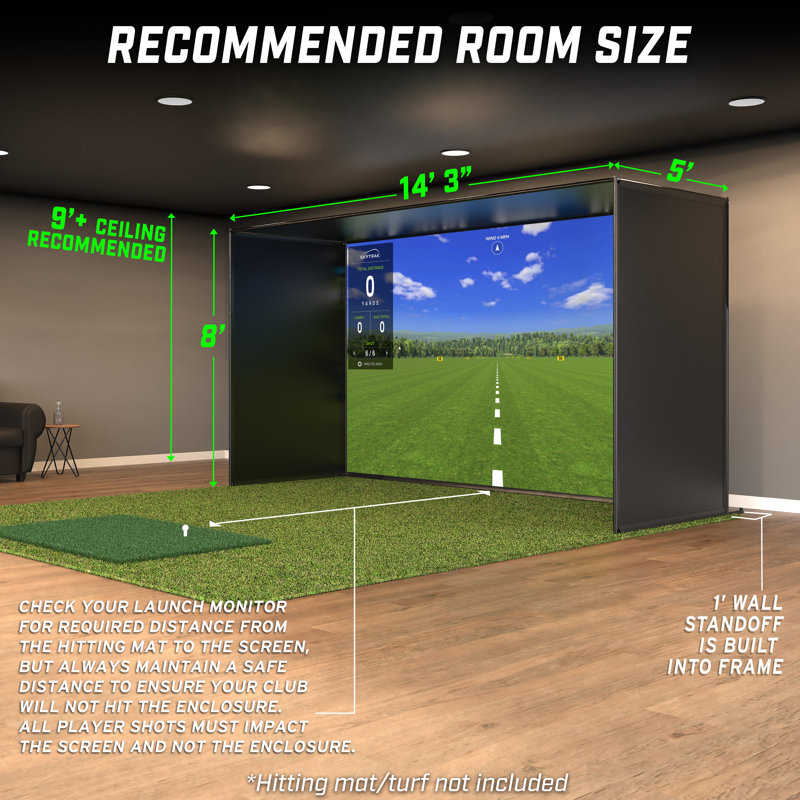 GoSports Golf Simulator Enclosure Net - Complete Set with Frame and HD ...