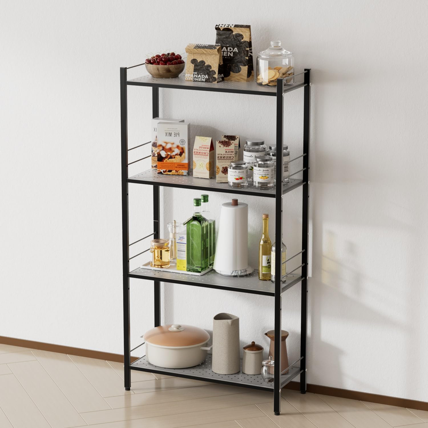 Rebrilliant Heavy-Duty Adjustable Metal Storage Shelving Unit With 4 ...