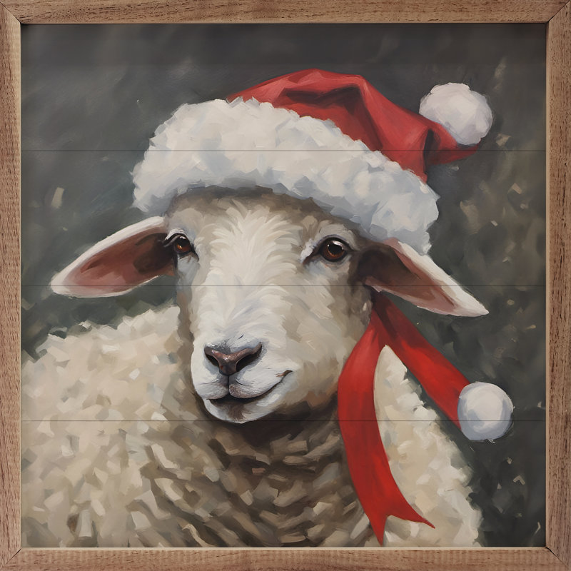 August Grove® Santa Sheep With Hat | Wayfair