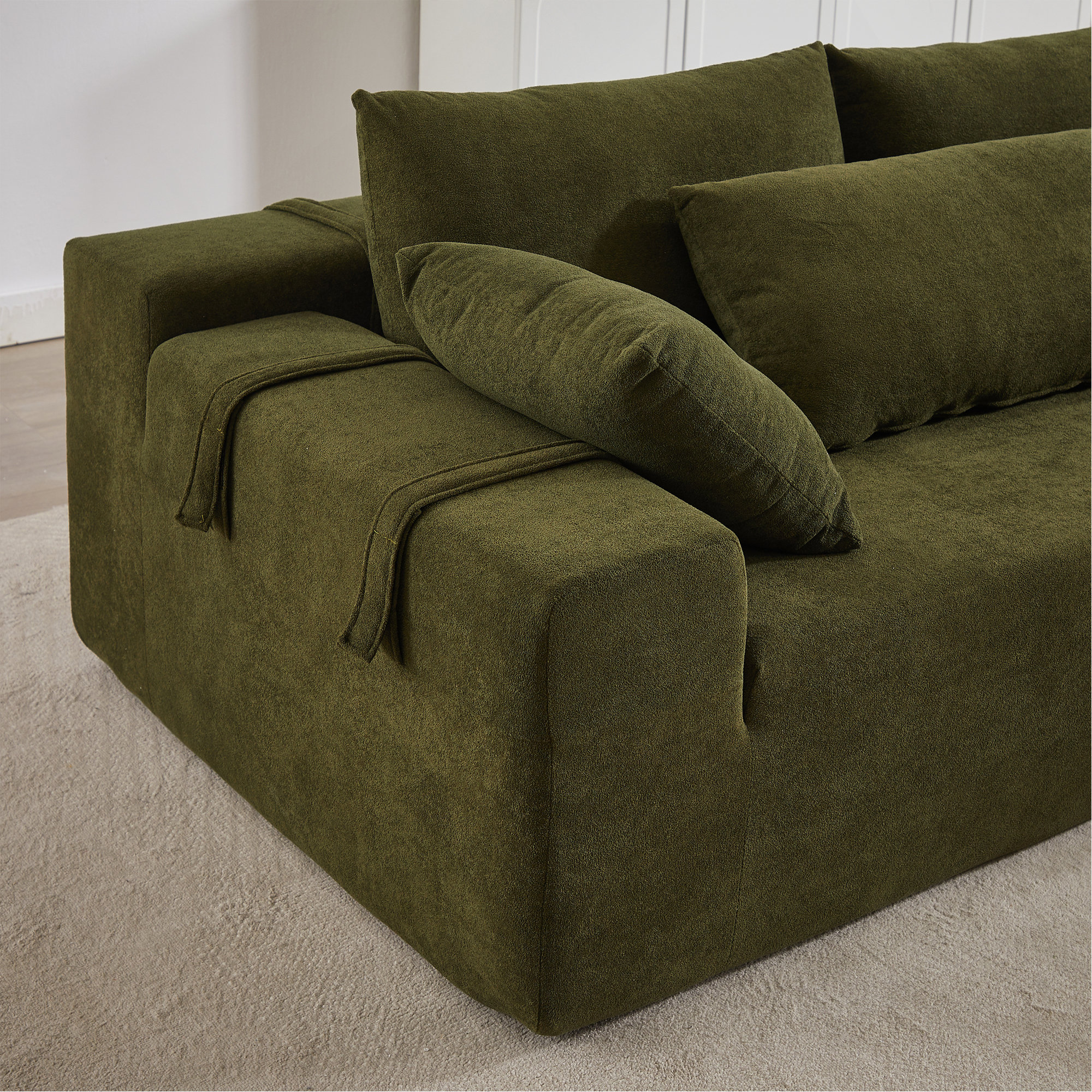 Latitude Run® Modern Chenille Upholstered Sectional Sofa Couch Set ...