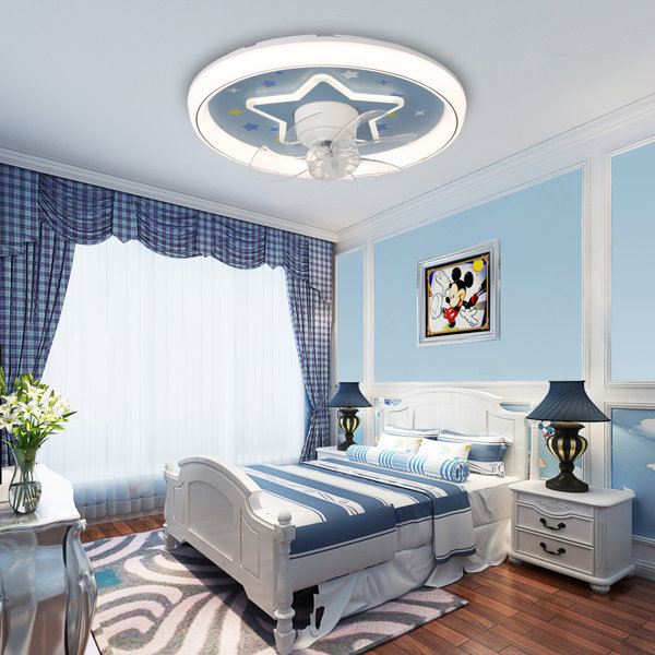 Wrought Studio Keyann 20'' Cute Round Ceiling Fan with Dimmable LED ...