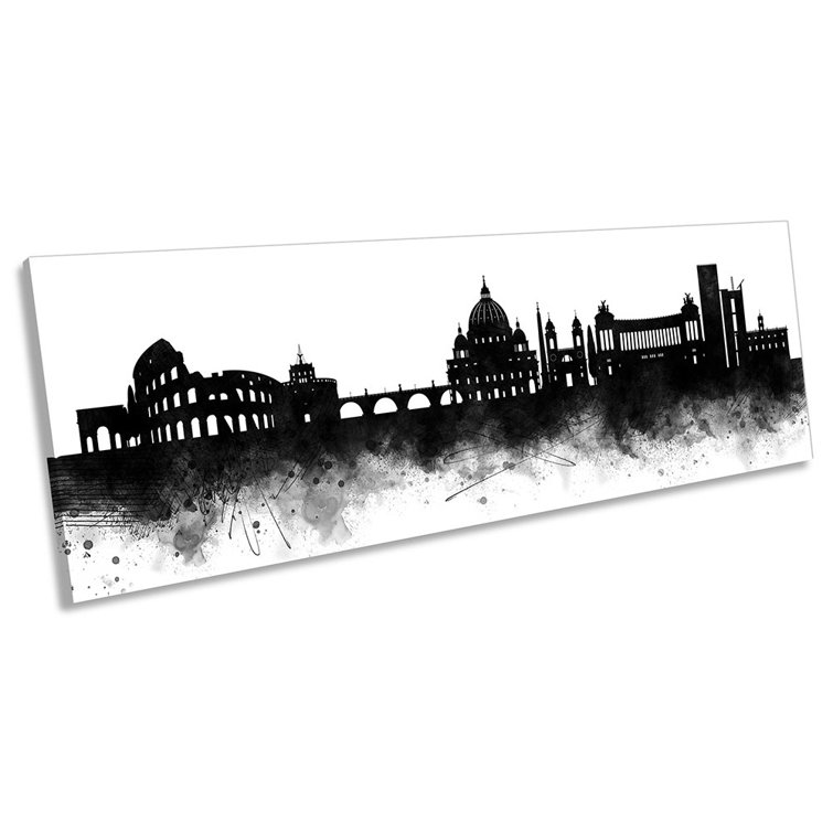17 Stories Rome Abstract City Skyline - Wrapped Canvas Panoramic Art ...