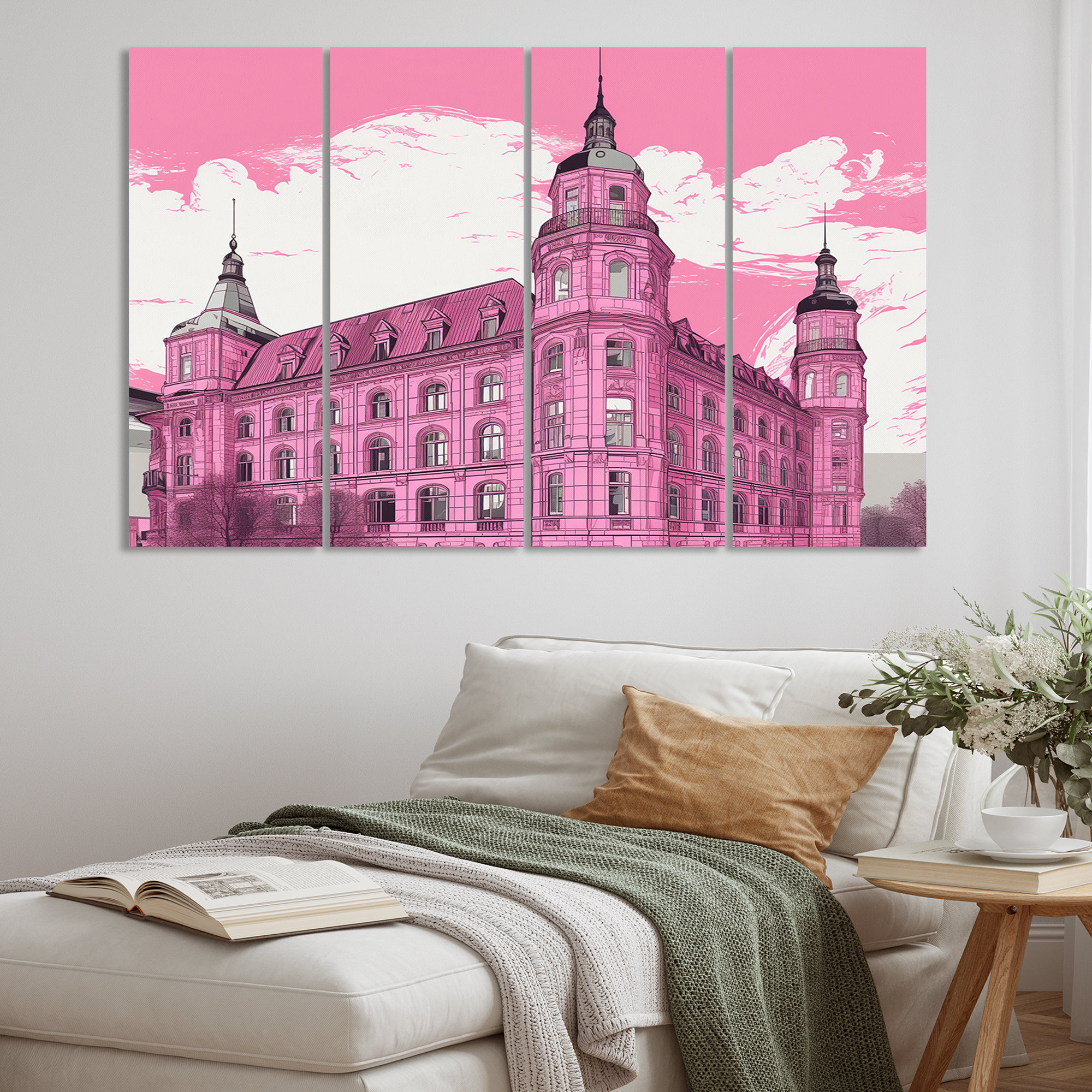 Winston Porter " Pink Blueprint Of Classical London " 4 - Pieces ...
