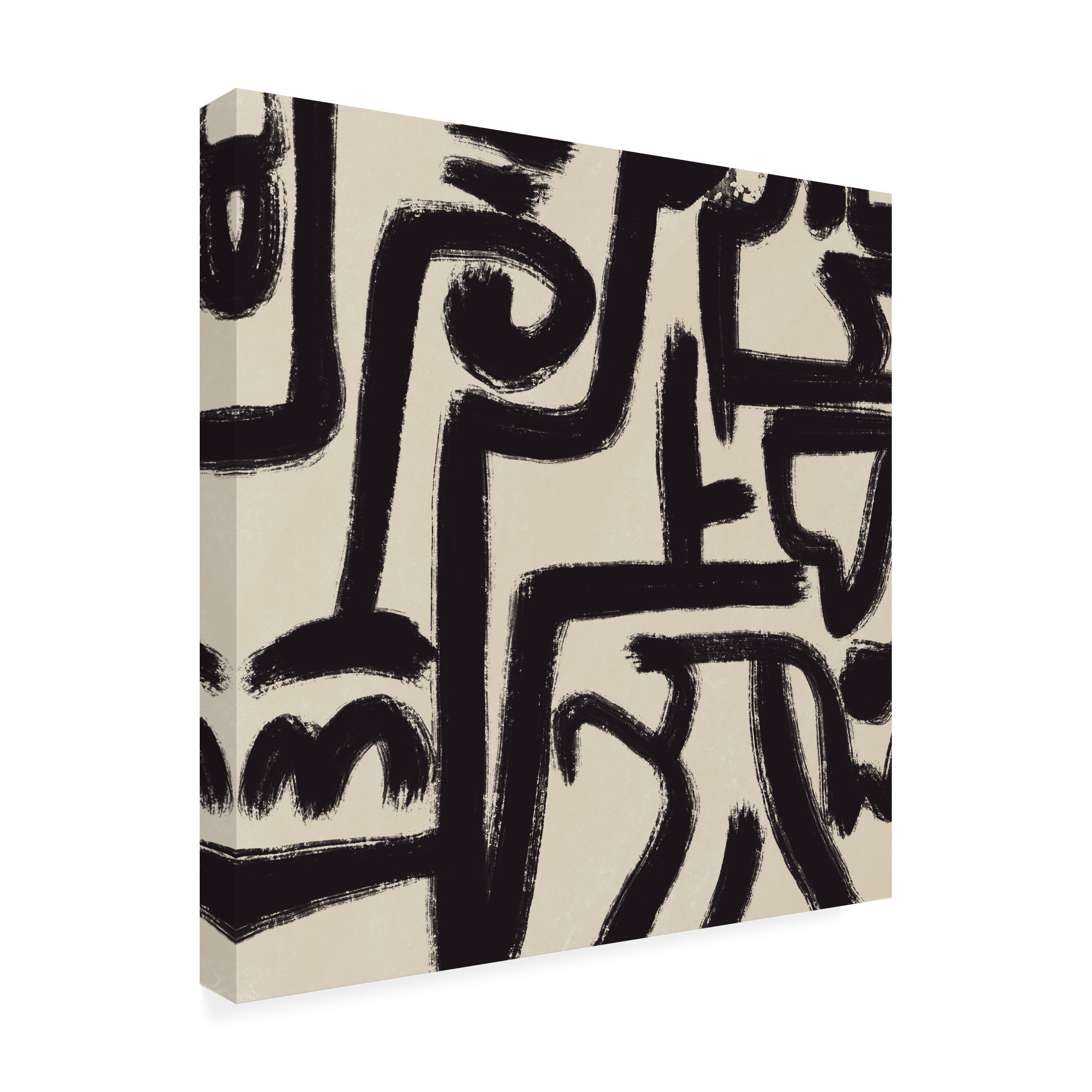 Ebern Designs Bolog Little Dean Line Art Abstract 04 Canvas Art | Wayfair