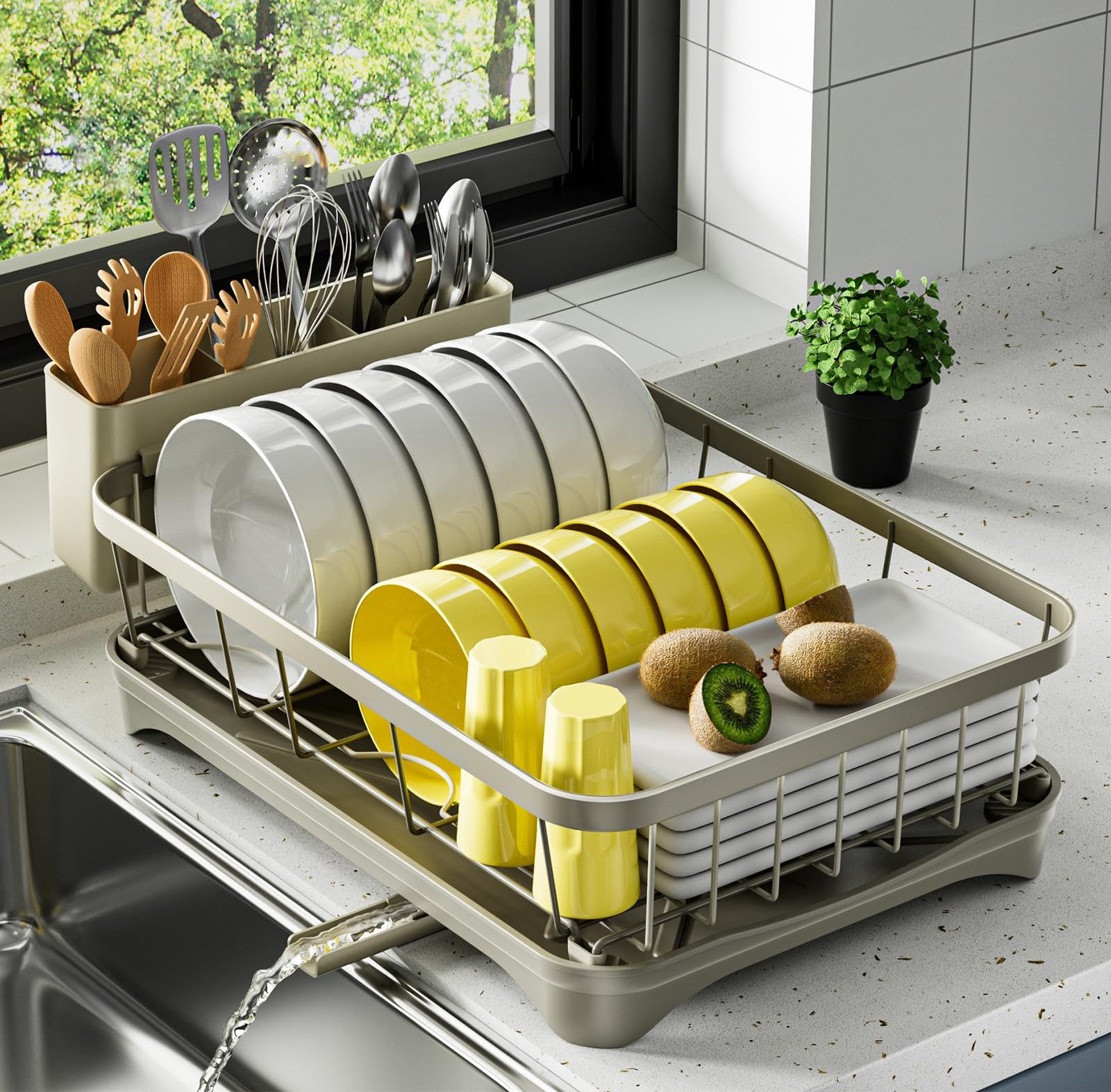 GENORIG Dish Drying Rack, Space-Saving Dish Rack, Dish Racks for ...