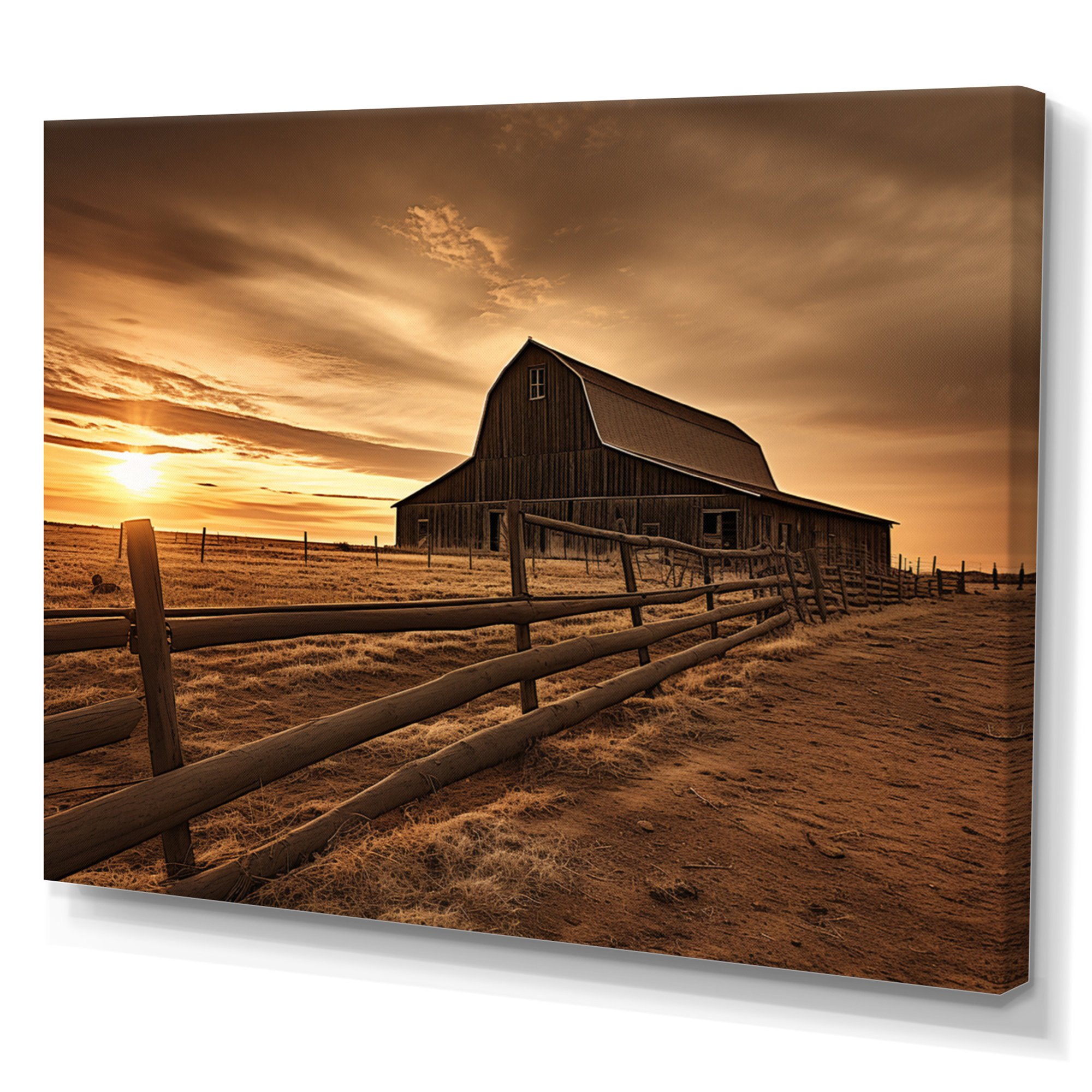 Gracie Oaks Barn Scenery At Dusk II - Farmhouse Canvas Prints - Wayfair ...