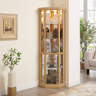 Ophelia & Co. Corner Lighted Curio Cabinet Corner Glass Cabinet Lighted ...