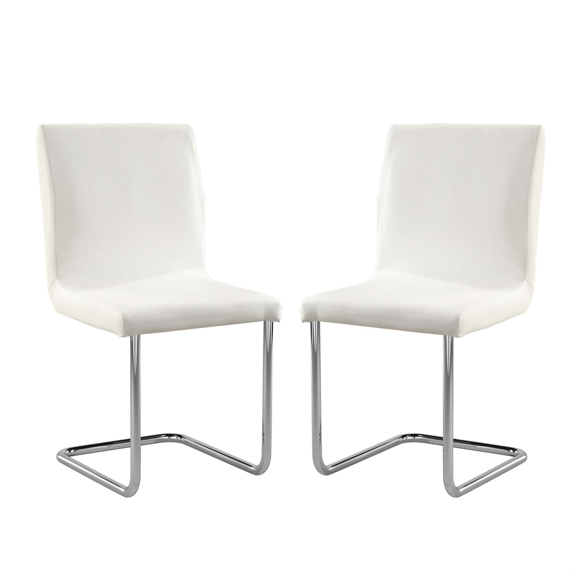 Orren Ellis Leatherette Side Chairs With L-Shape Leg Chrome (Set Of 2 ...