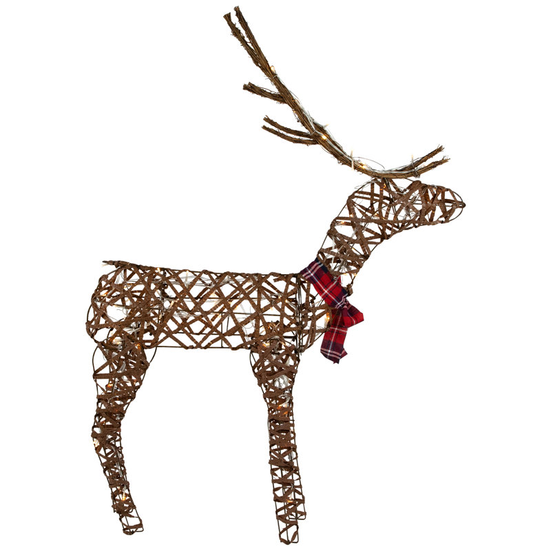 Northlight Seasonal Rattan Reindeer Lighted Display | Wayfair