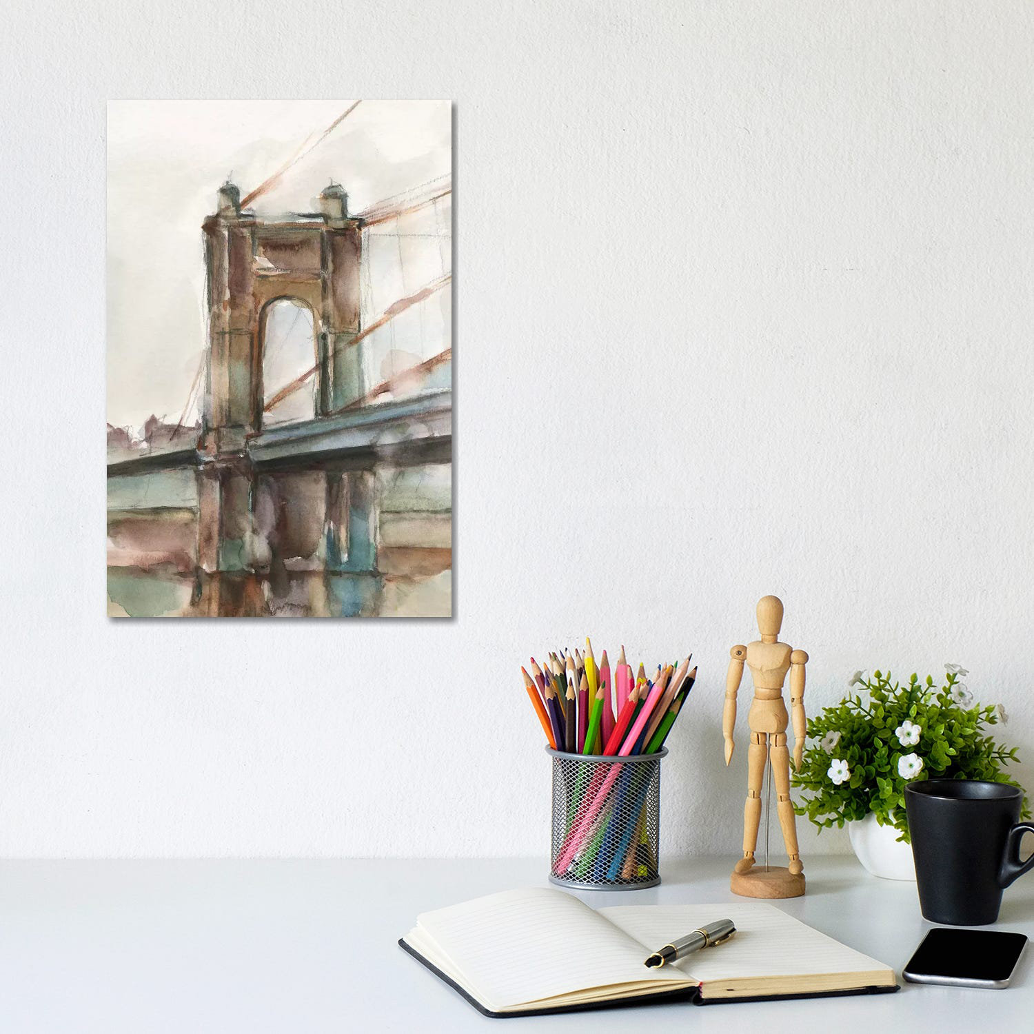 East Urban Home Bridge at Sunset I by Ethan Harper - Painting Print ...