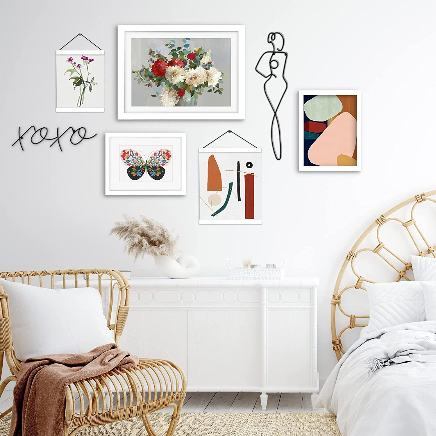 Orren Ellis Metal Line Art, 24x6" Woman Wall Decor | Wayfair