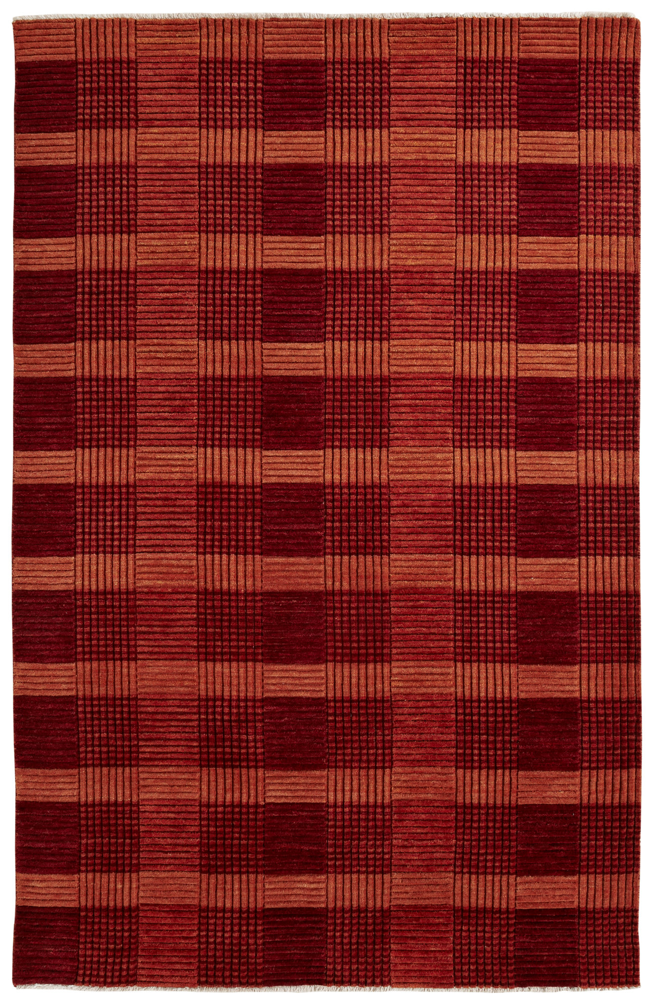 George Oliver Massengale Plaid Hand Tufted Wool Red Area Rug | Wayfair