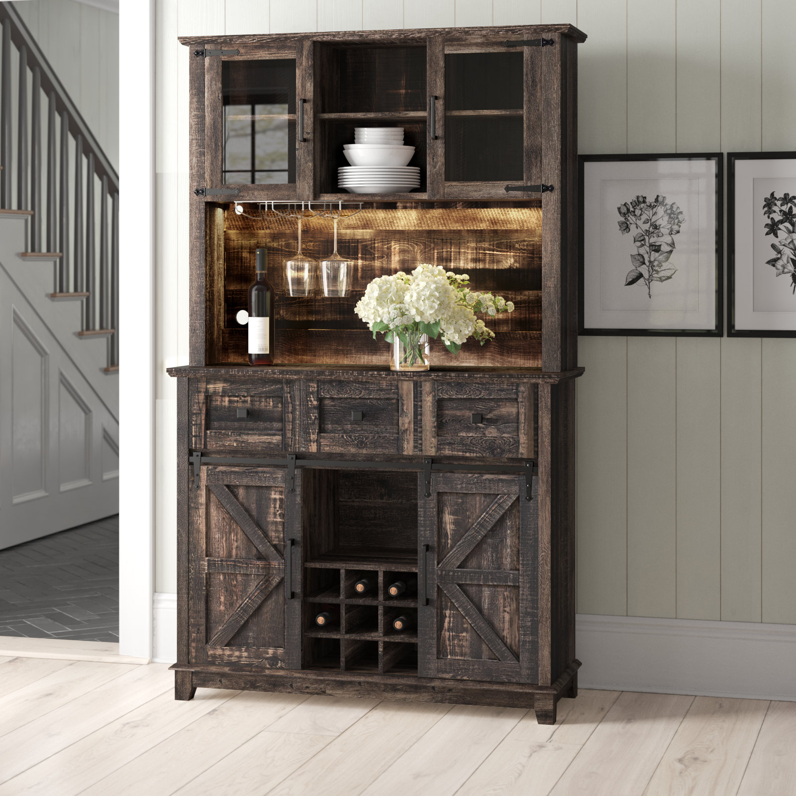 Laurel Foundry Modern Farmhouse® Marlborough Bar Cabinet with LED ...