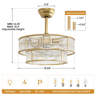 Ebern Designs 20'' Crystal Caged Mid Century Chandelier Ceiling Fan ...