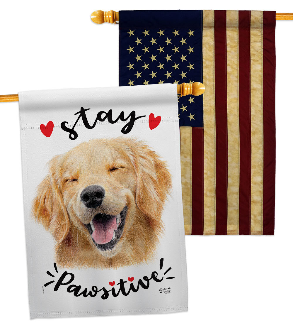 Angeleno Heritage Stay Pawsitive House Flags Pack Dog Animals Yard ...