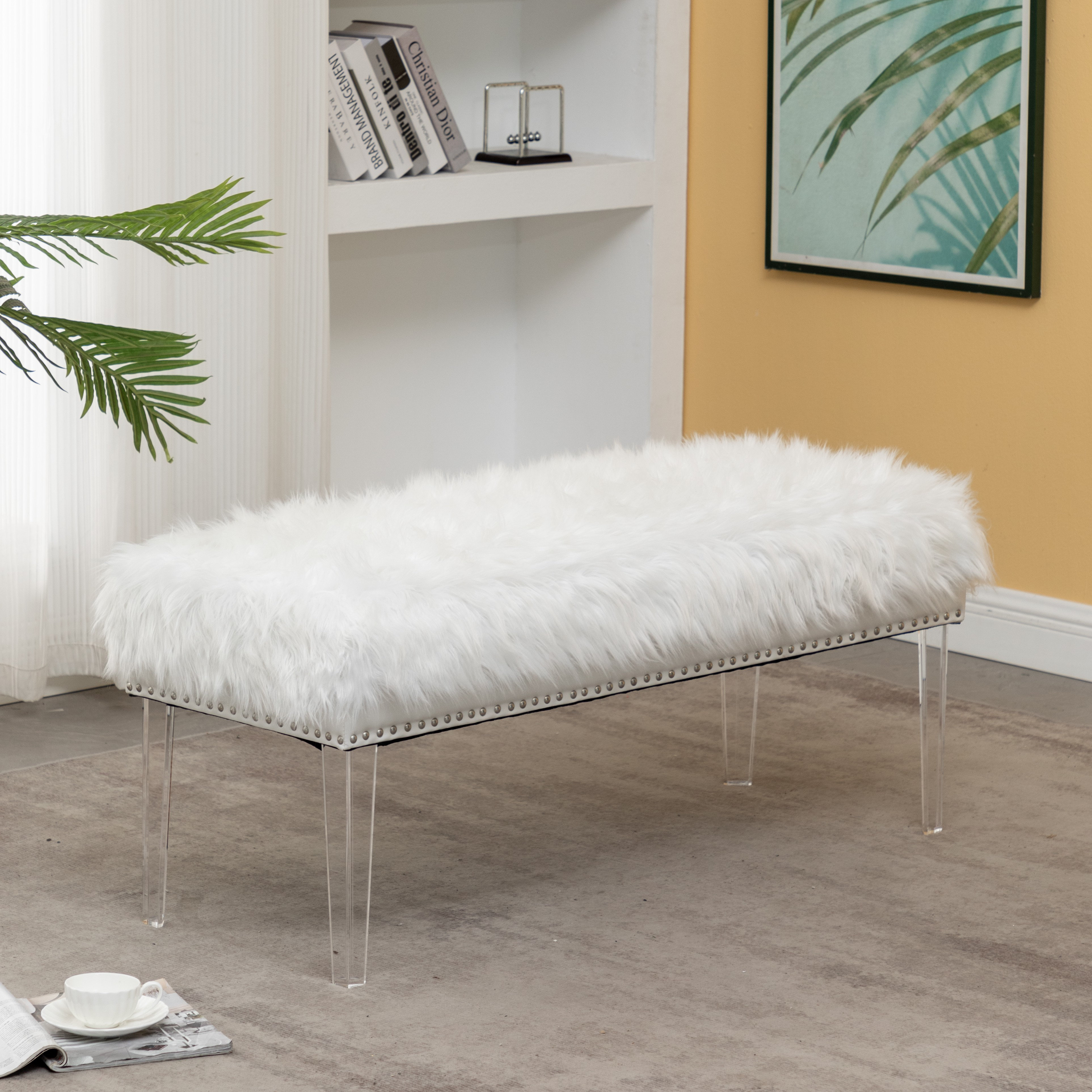 Willa Arlo Interiors Oden Faux Fur Upholstered Bench & Reviews ...