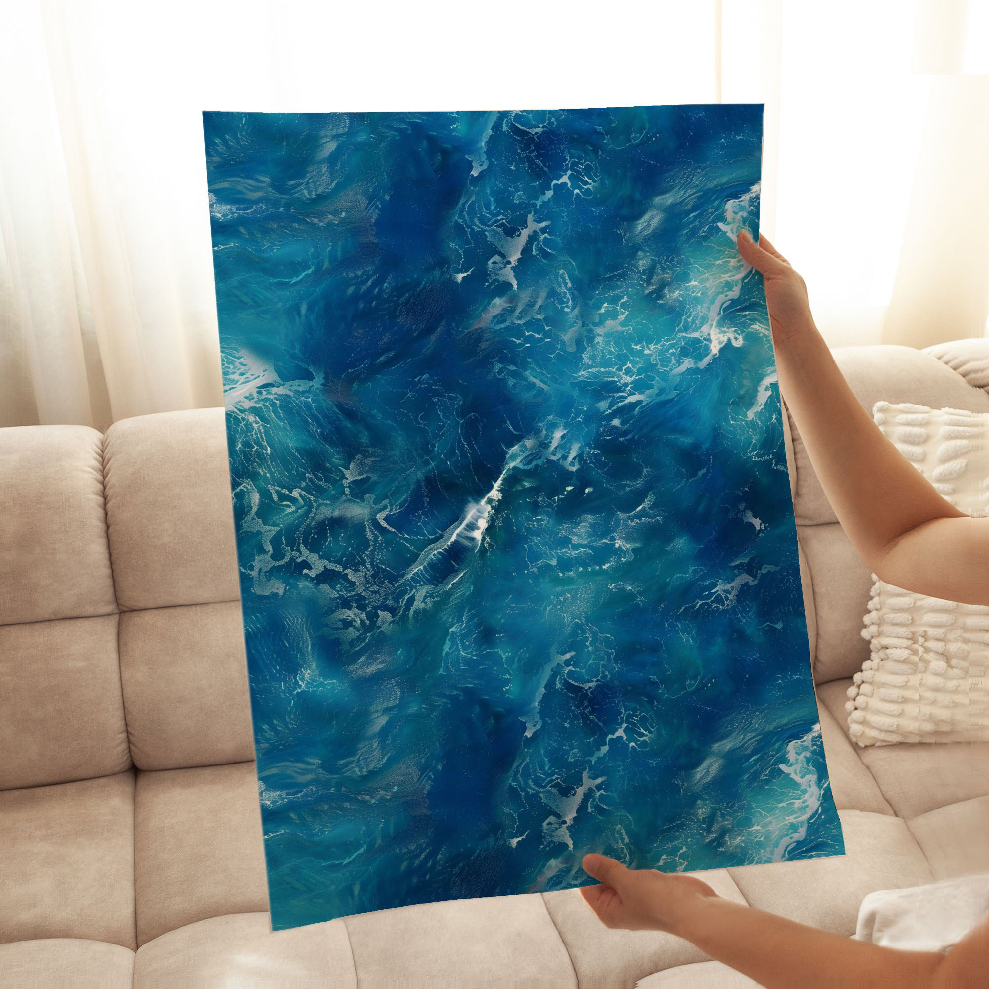 Winston Porter Beach and Coastal Ocean Waves Pattern XVI Nautical ...
