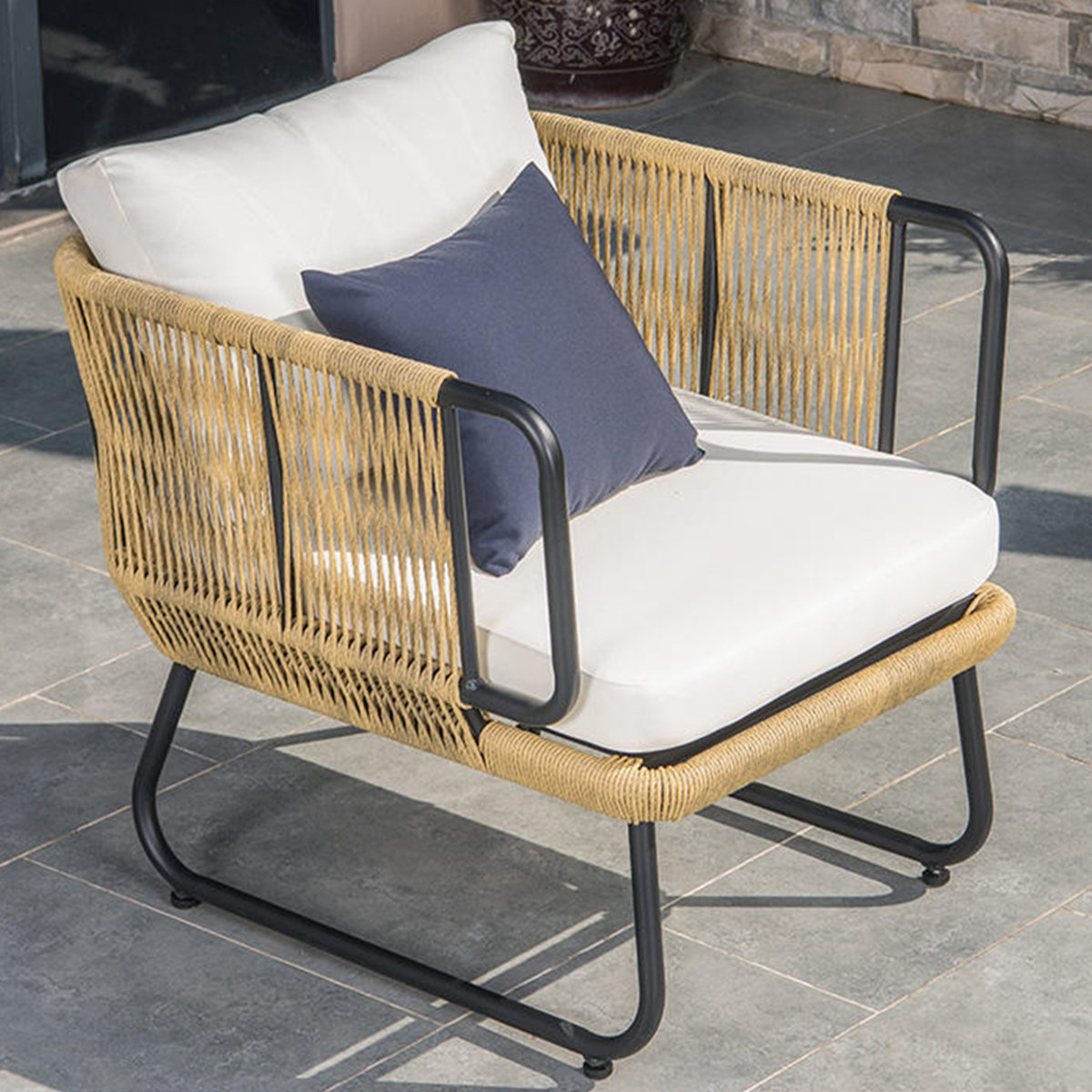 Bayou Breeze Carlus Wicker Outdoor Lounge Chair | Wayfair