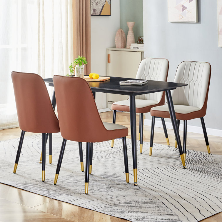 Mercer41 Virene 5 - Piece Faux Marble Top Dining Set | Wayfair