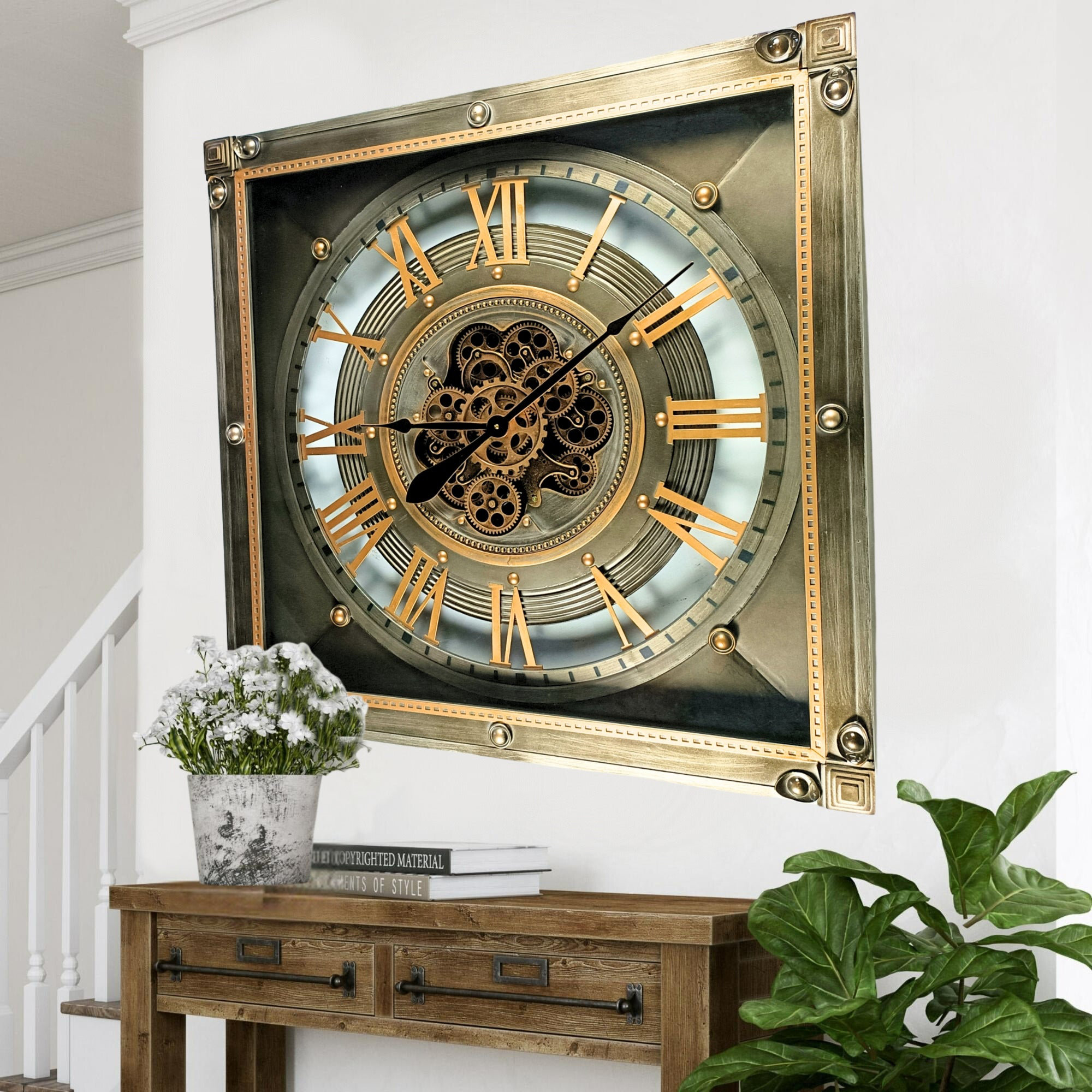 The Gears Clock THE GEARS CLOCK Wall Clock with Real Moving Gears LU-LI ...