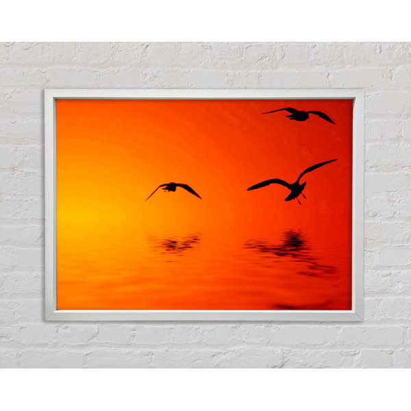Highland Dunes Orange Ocean Flight Framed Print | Wayfair.co.uk