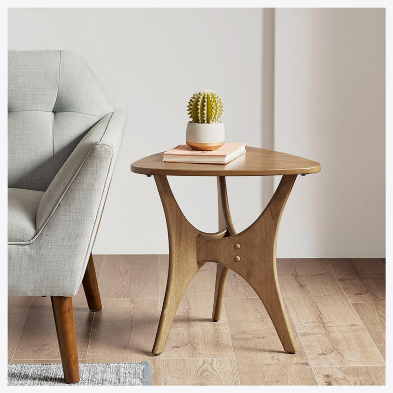 Millwood Pines Triangle Wood Side Table | Wayfair