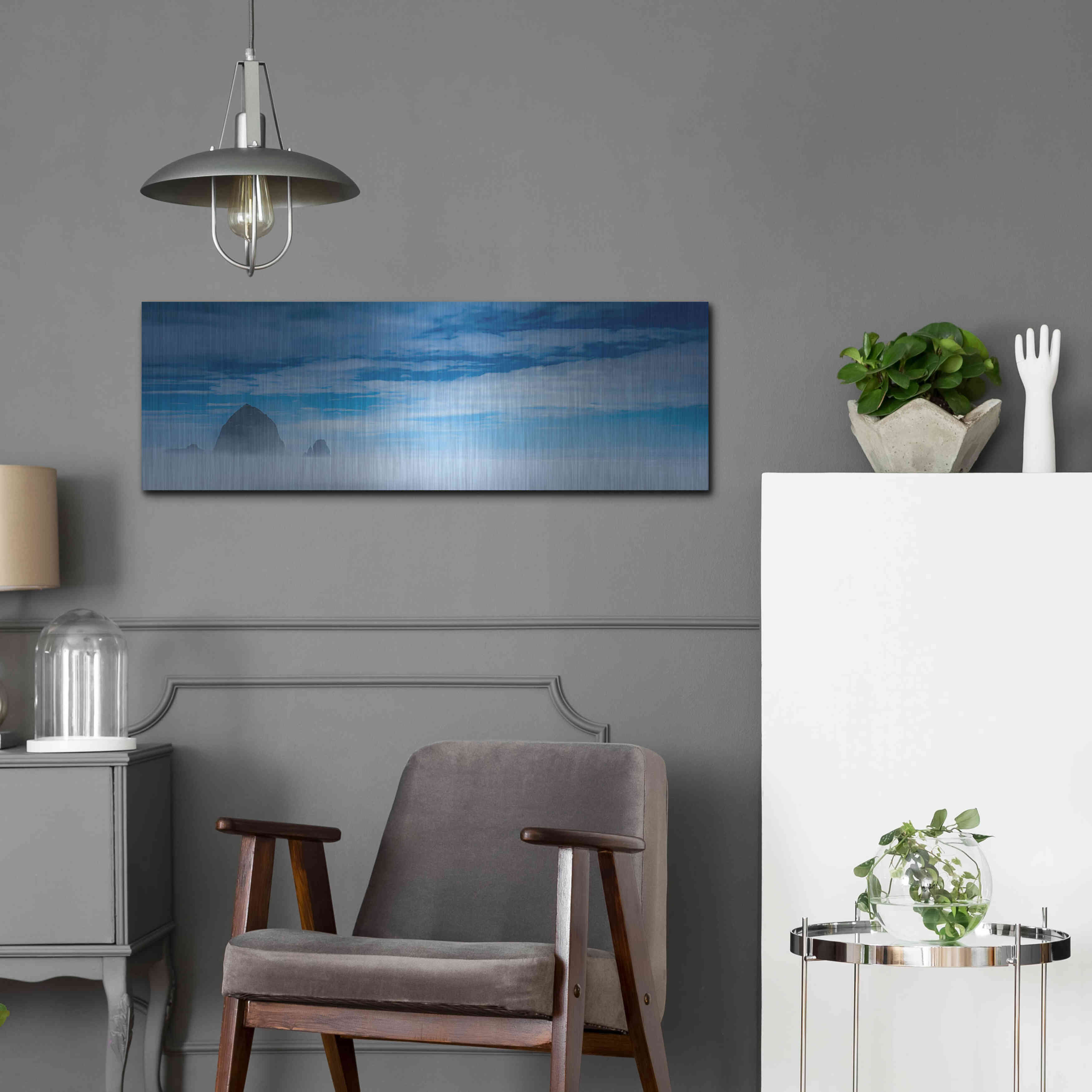 Luxe Metal Art 'Haystack Rock In The Mist' By Do " Haystack Rock In The ...