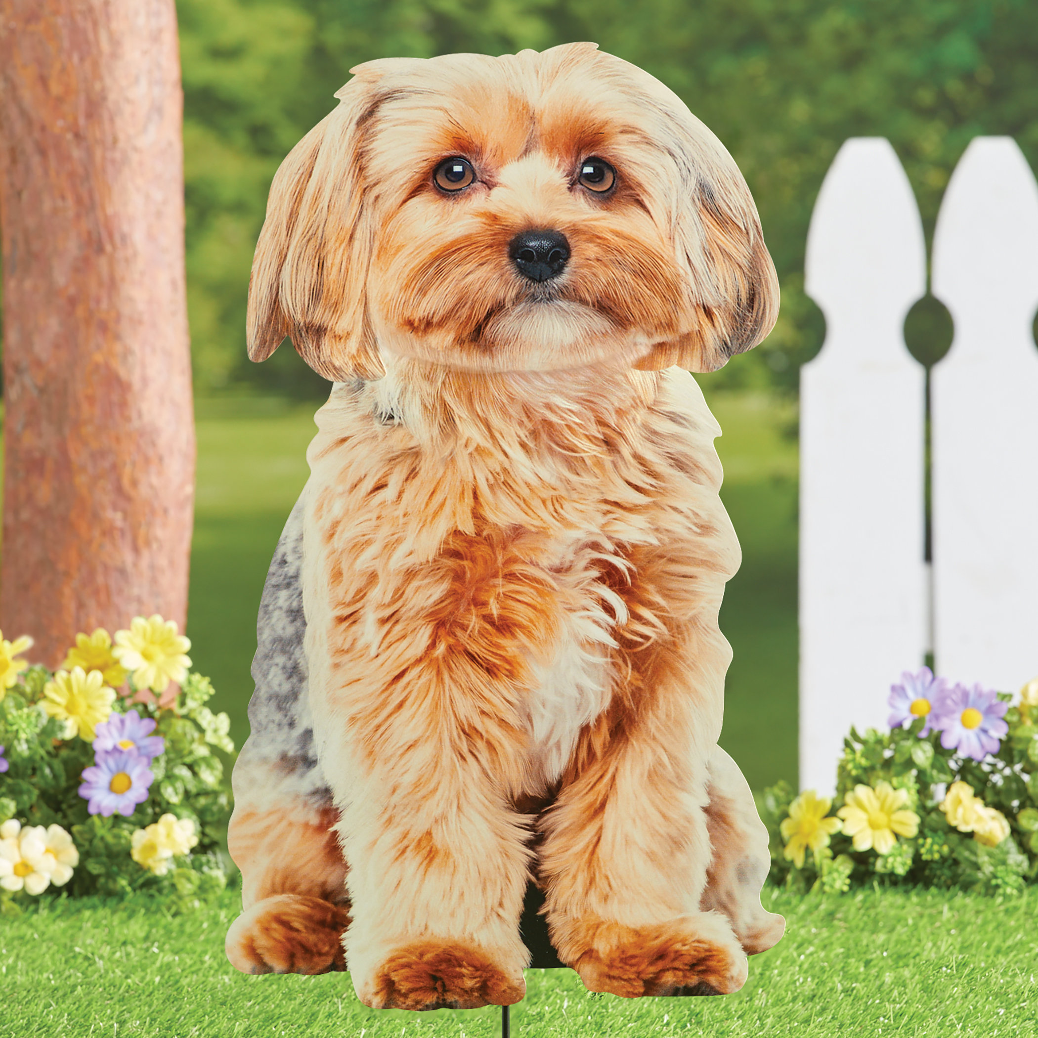Lark Manor™ Realistic Lhasa Apso Dog Outdoor Garden Stake | Wayfair