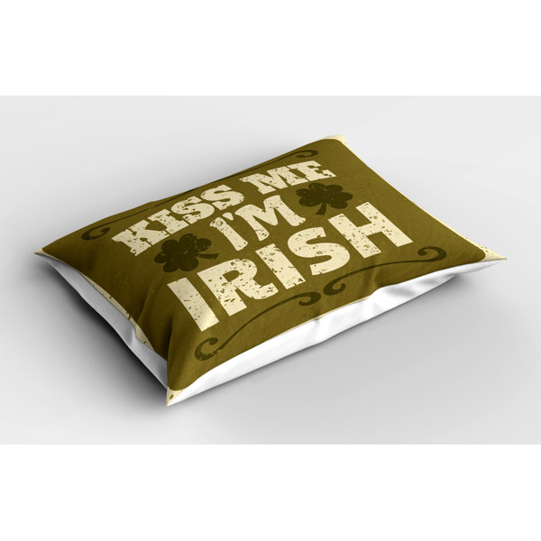 Ambesonne Saying Pillow Sham 2 Pack Irish Culture Elements Cream and ...