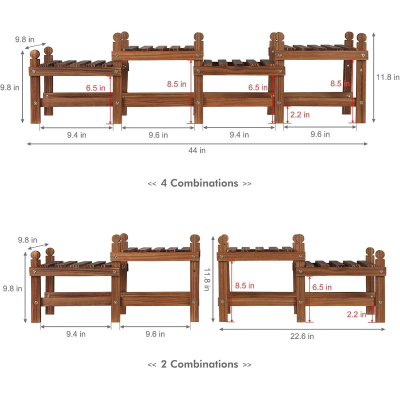 Alcott Hill® Outdoor Indoor Plant Stand,4 Tiers Plant Bench Indoor ...