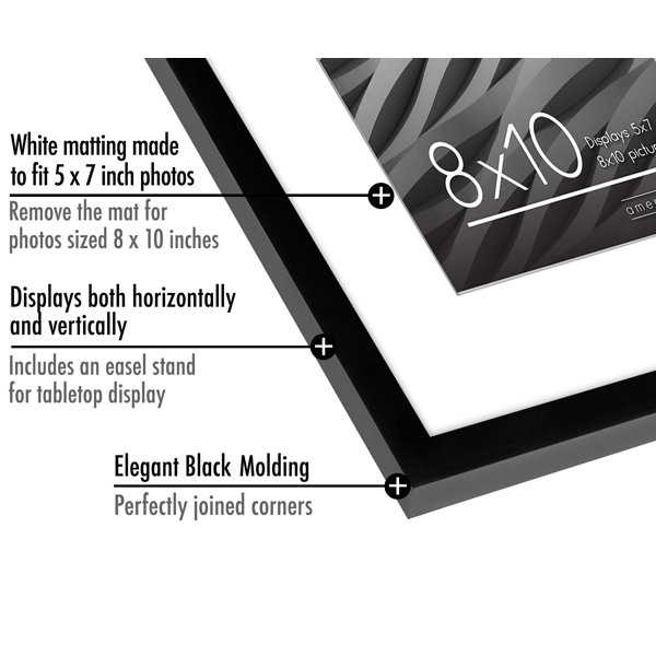 Bless international Picture Frame With Thin Border and Mat - Shatter ...