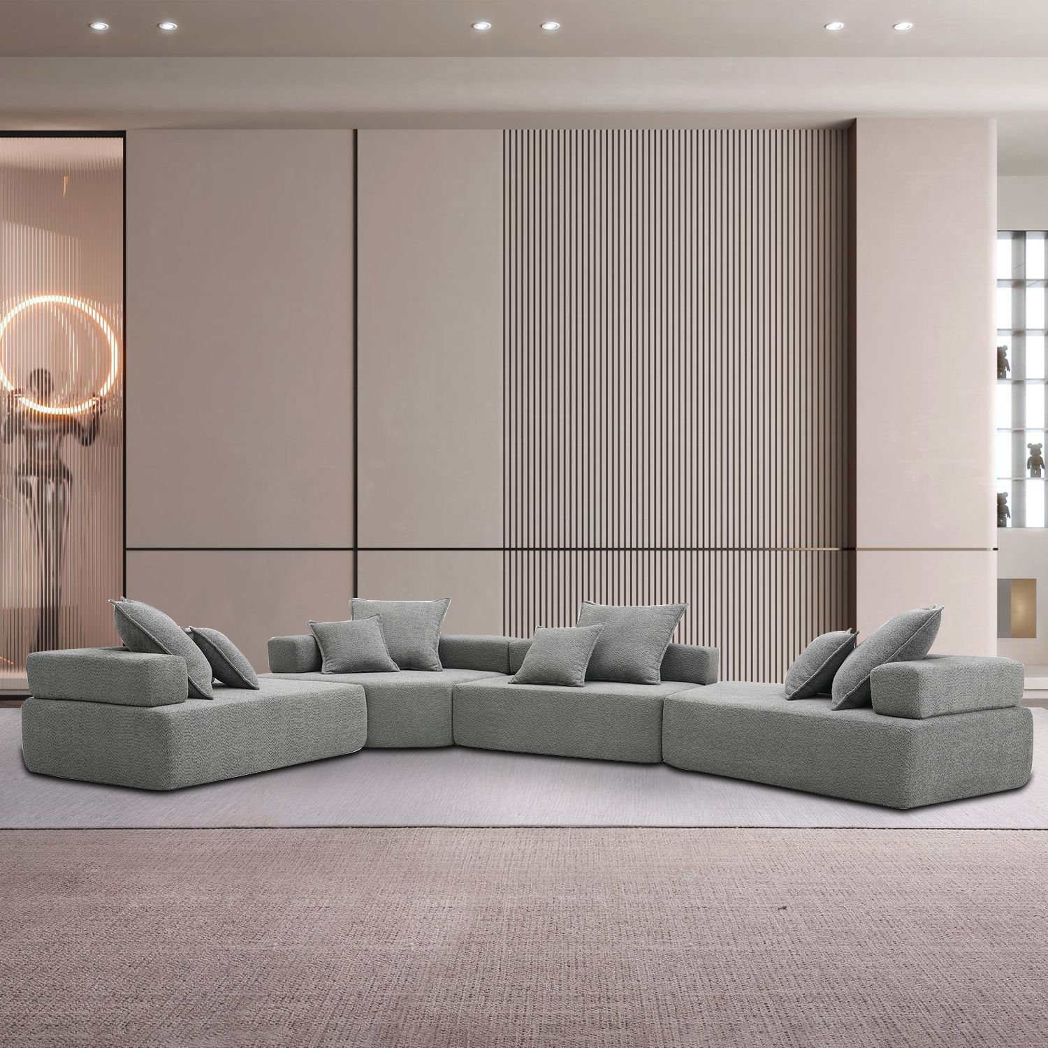 Latitude Run® Modern Minimalist Frameless Upholstered Modular Sectional ...