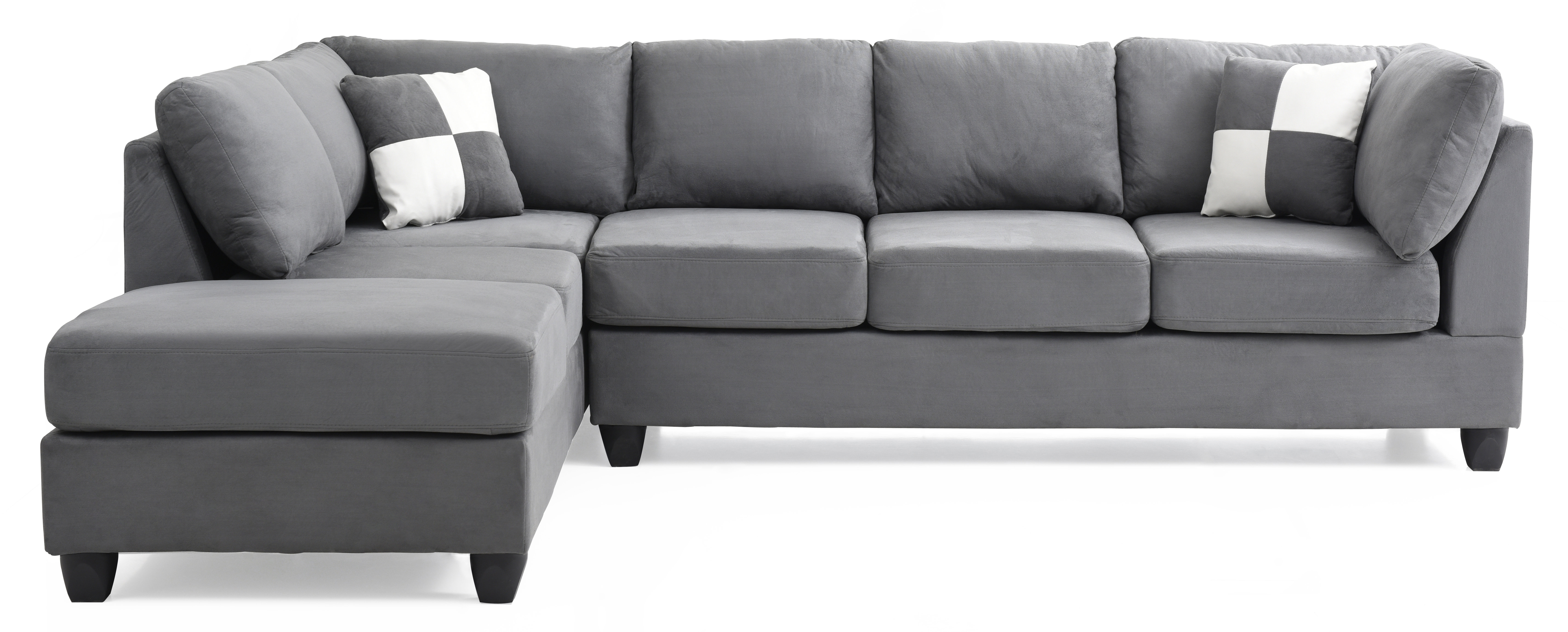 Latitude Run® Devin Microfiber Sectional Sofa with Removable Backs ...