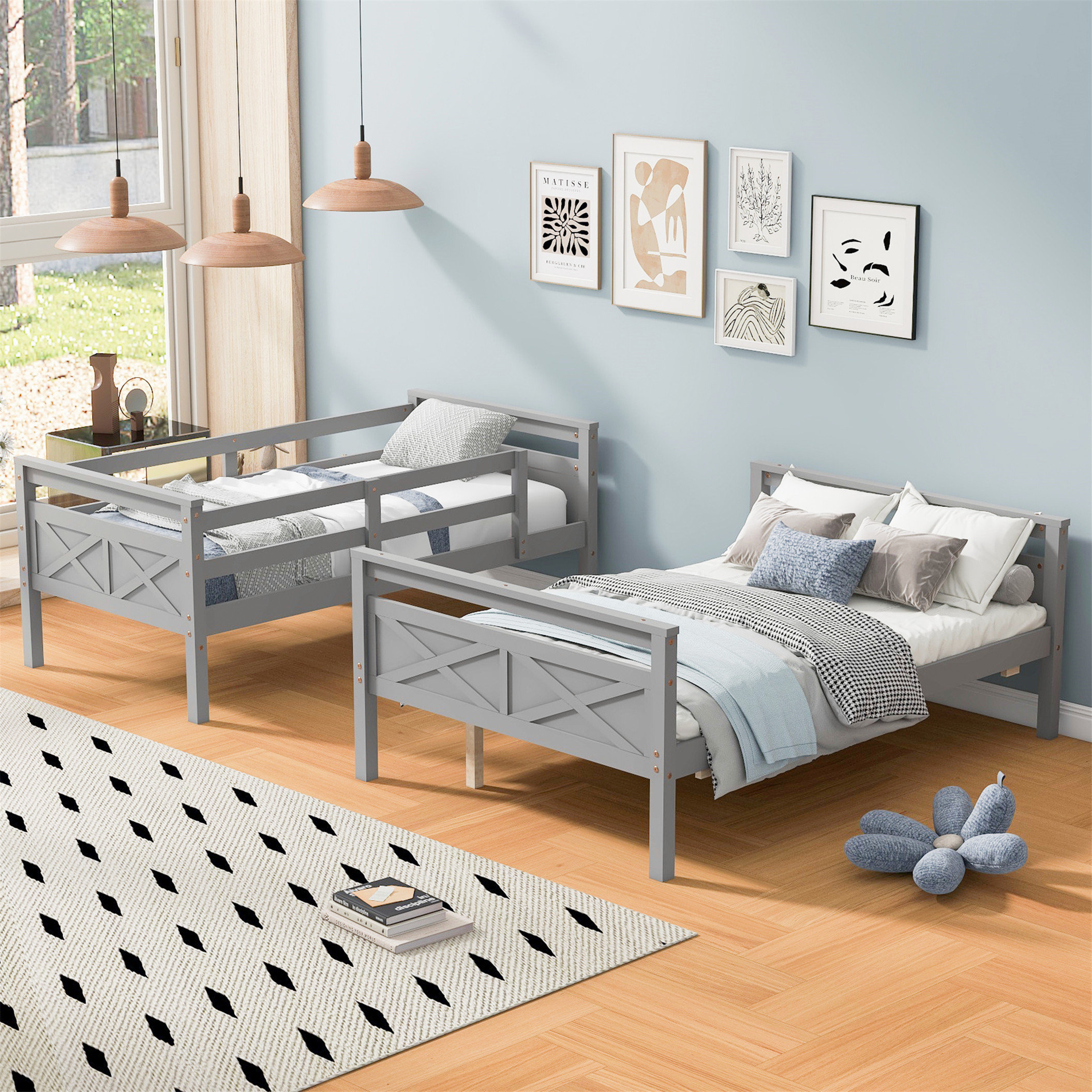 Harper Orchard Versatile Bunk Bed with Safety Features and Space ...