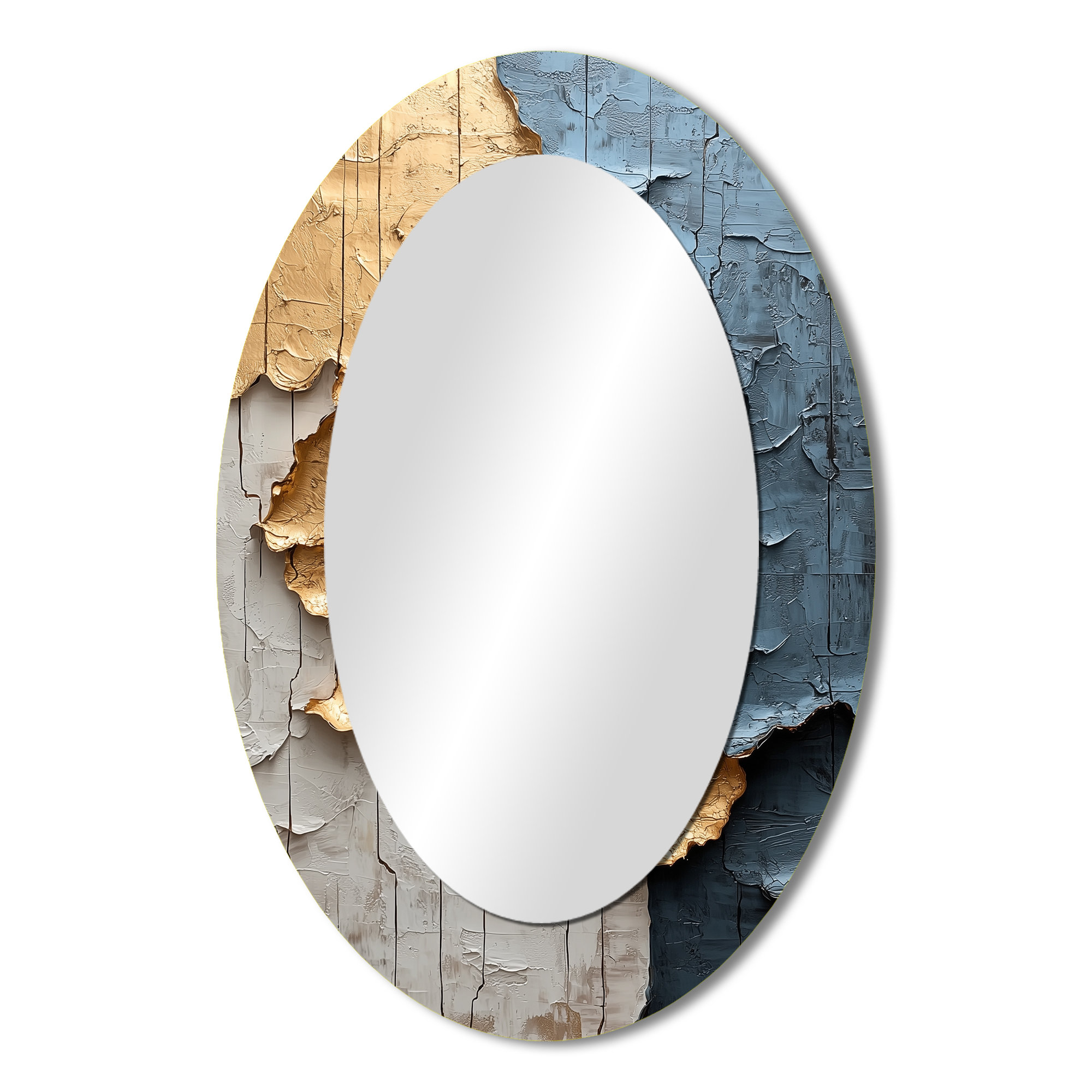 Latitude Run® Gold And Grey Japanese Zen Tiles I - Large Oval Wall ...