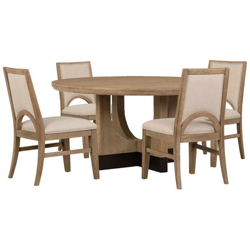 Foundry Select 60" Round Dining Table With 4 Side Chairs And Sideboard ...